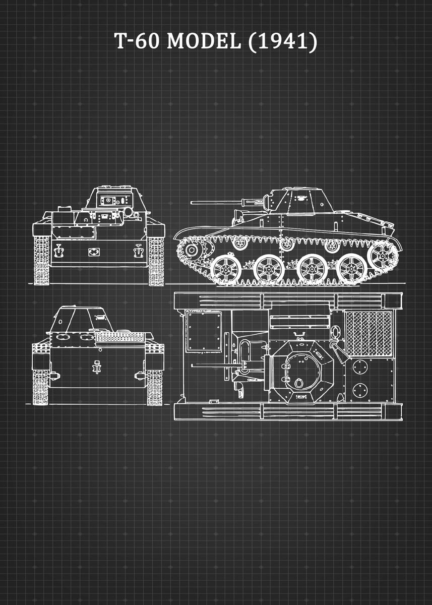 'T 60 Model 1941' Poster, picture, metal print, paint by RickyEKelly ...