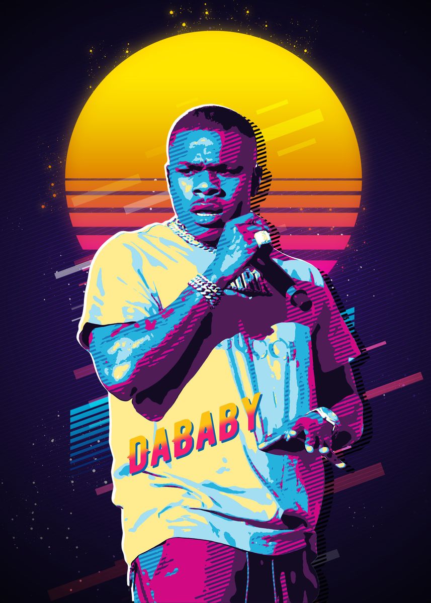 'DaBaby' Poster, picture, metal print, paint by Trending Music Retro ...