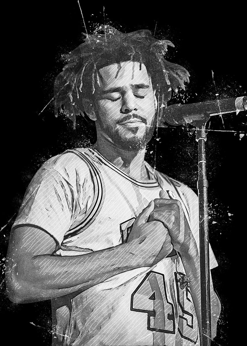 'J Cole' Poster, picture, metal print, paint by San Creative | Displate