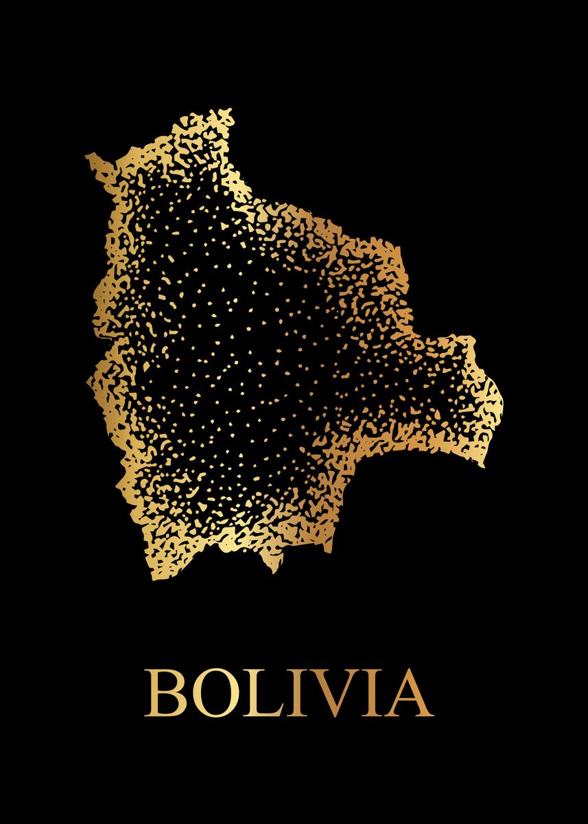 'Bolivia Map' Poster, picture, metal print, paint by Maricris M | Displate