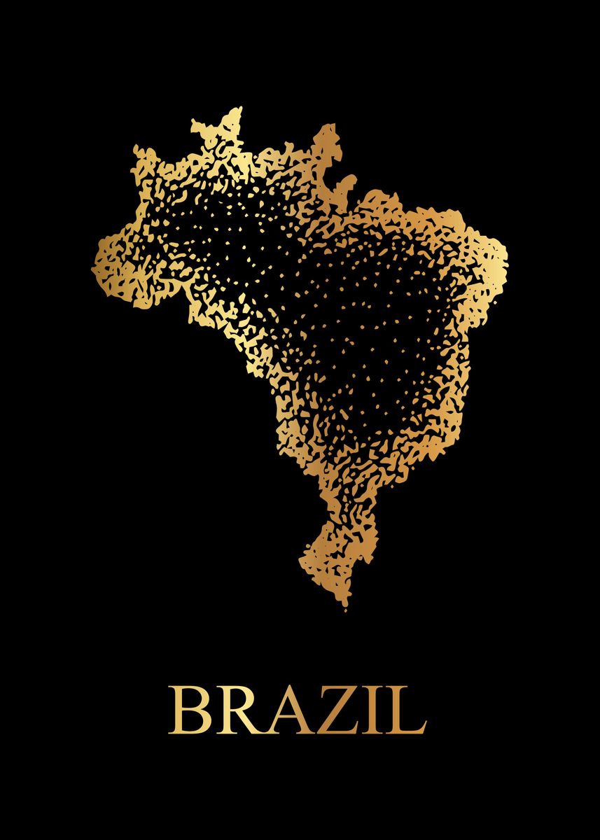 'Brazil Map' Poster, picture, metal print, paint by Maricris M | Displate