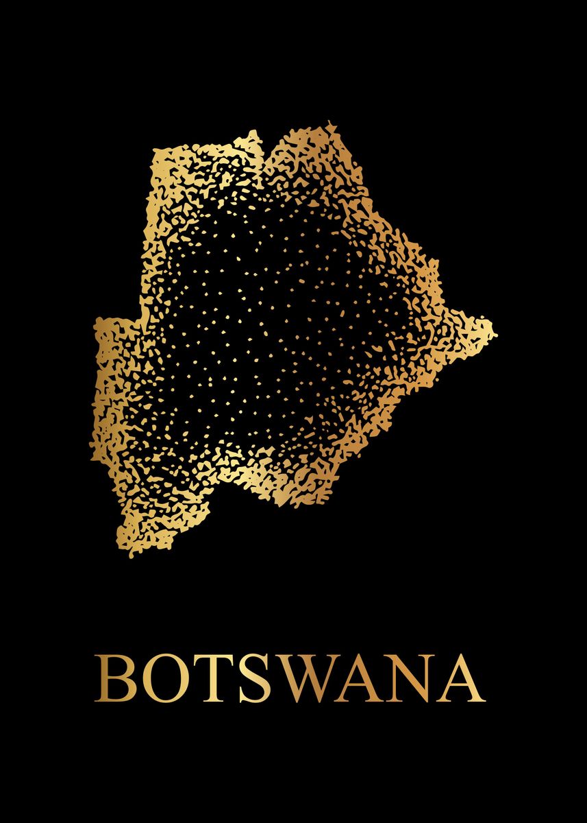 'Botswana Map' Poster, picture, metal print, paint by Maricris M | Displate