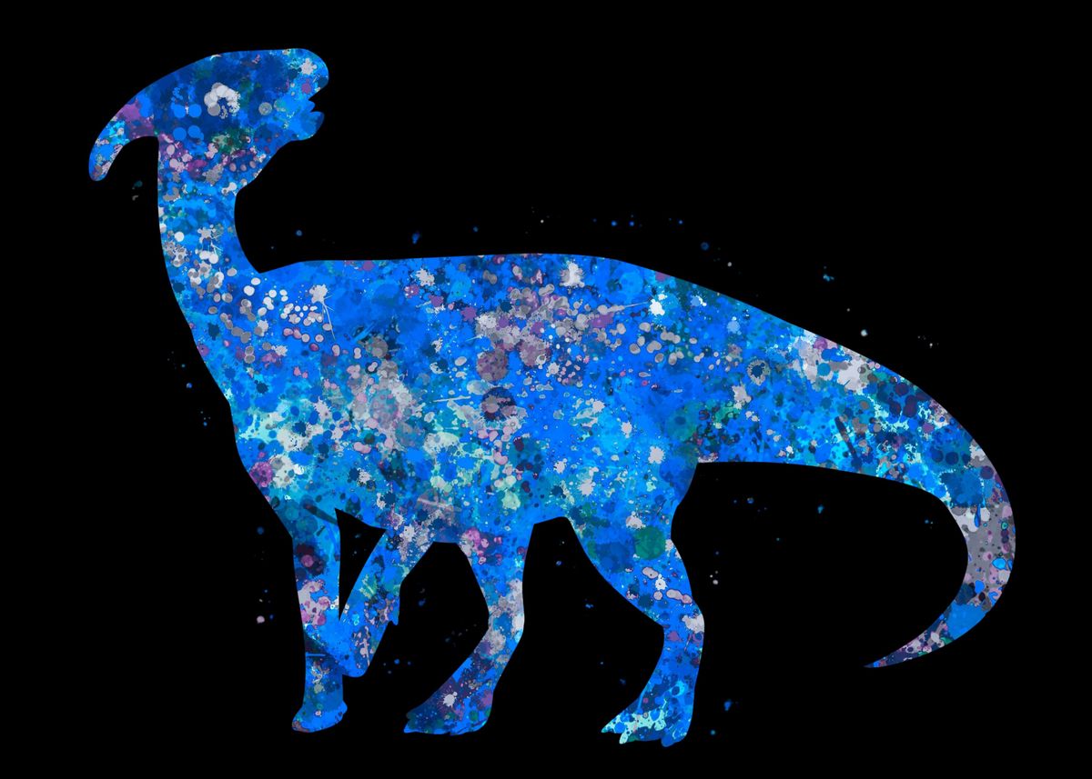'Parasaurolophus Dino Blue' Poster by Yahya Art | Displate