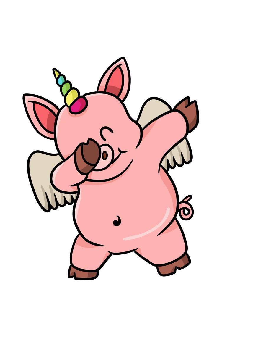 'Unicorn Pig Piggycorn Gift' Poster, picture, metal print, paint by ...