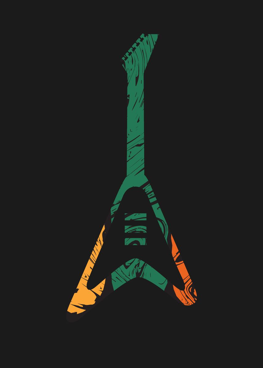 'guitar musical instrument' Poster, picture, metal print, paint by ...