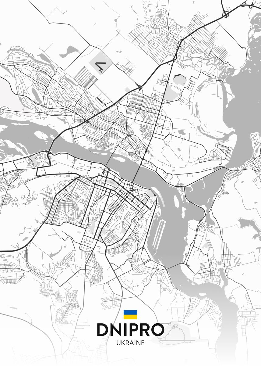 'Dnipro UA' Poster, picture, metal print, paint by IMR Designs | Displate