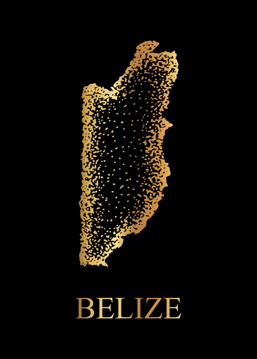 'Belize Map' Poster, picture, metal print, paint by Maricris M | Displate