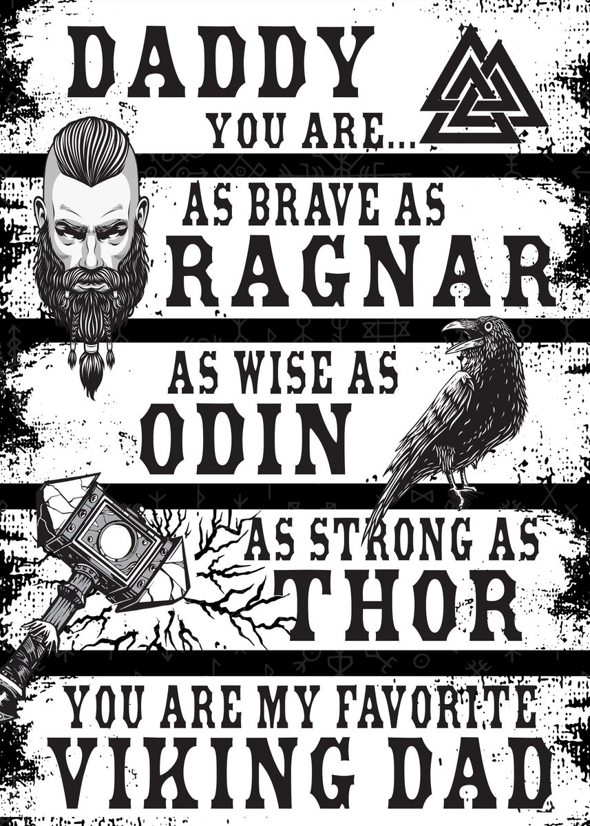 'Viking Norse Mythology Dad' Poster, picture, metal print, paint by ...