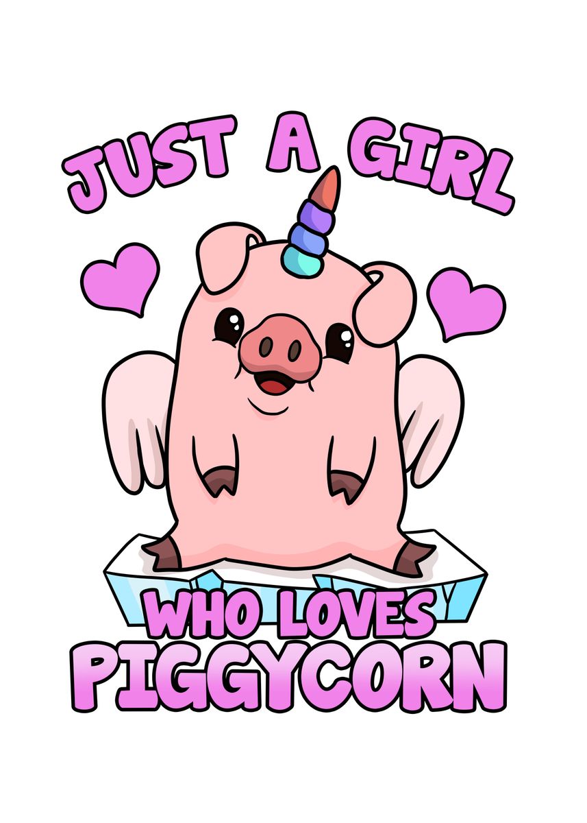 'Unicorn Pig Piggycorn Gift' Poster, picture, metal print, paint by ...