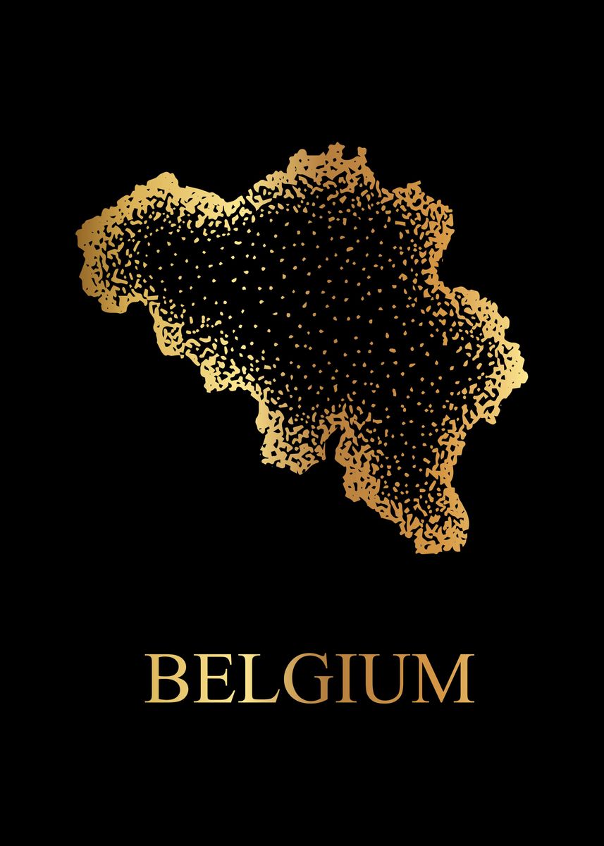 'Belgium Map' Poster, picture, metal print, paint by Maricris M | Displate