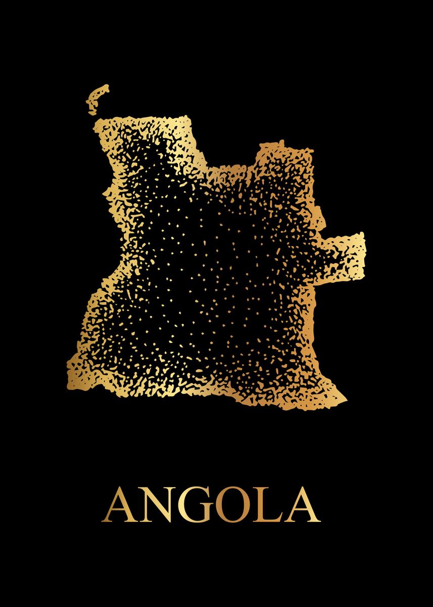 'Angola Map' Poster by Maricris M | Displate