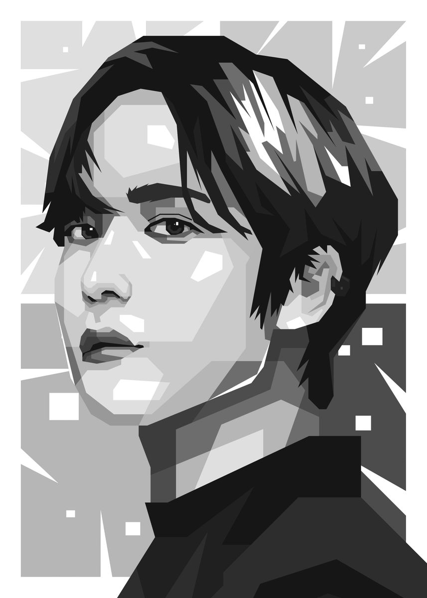 'ATEEZ JUN HO' Poster, picture, metal print, paint by Rochefort | Displate