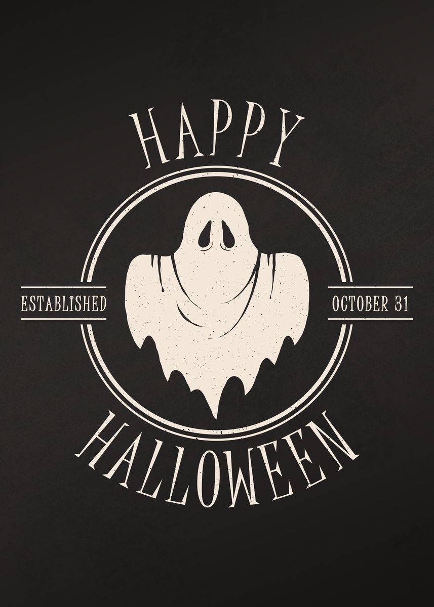'Halloween Vintage Ghost' Poster, picture, metal print, paint by ...