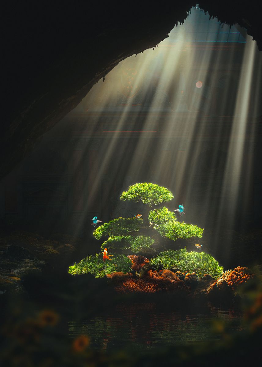 'hidden tree' Poster, picture, metal print, paint by Sidik Mhmmd | Displate