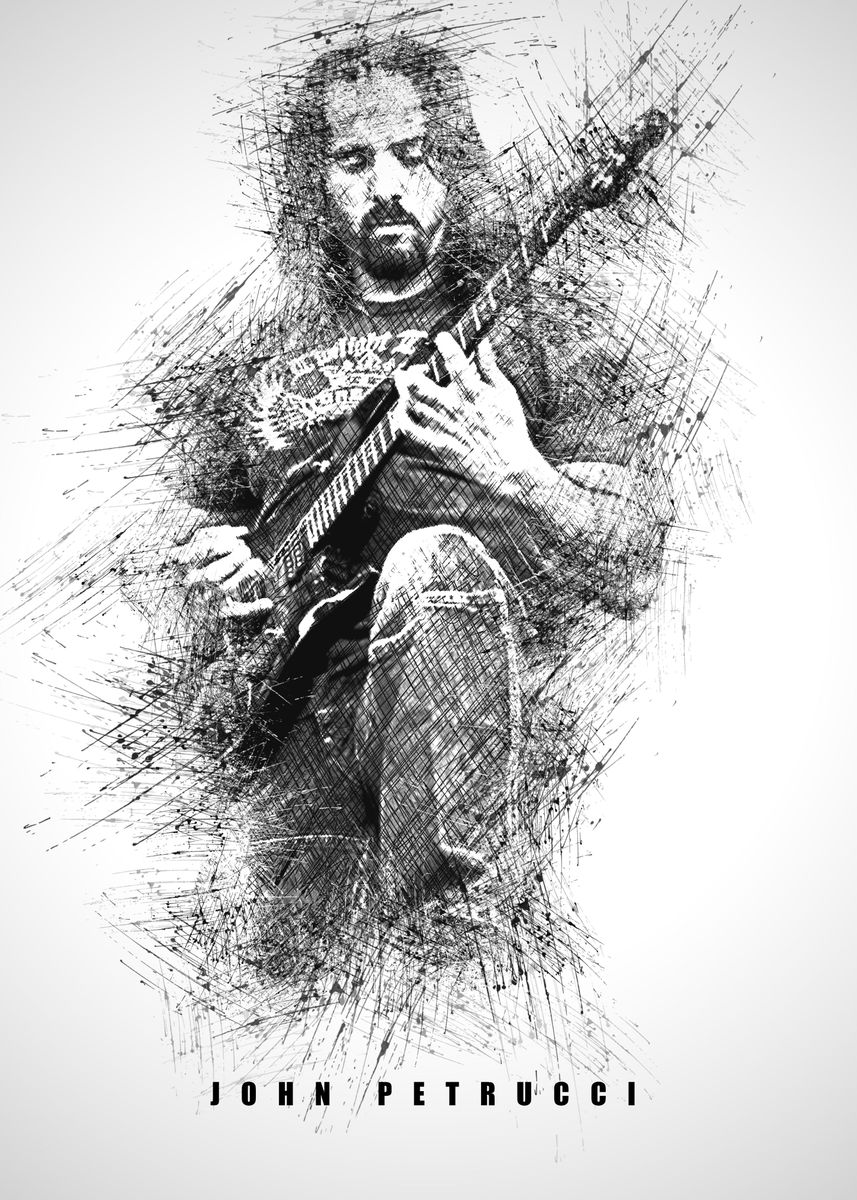 'John Petrucci' Poster, picture, metal print, paint by Clay Williams ...