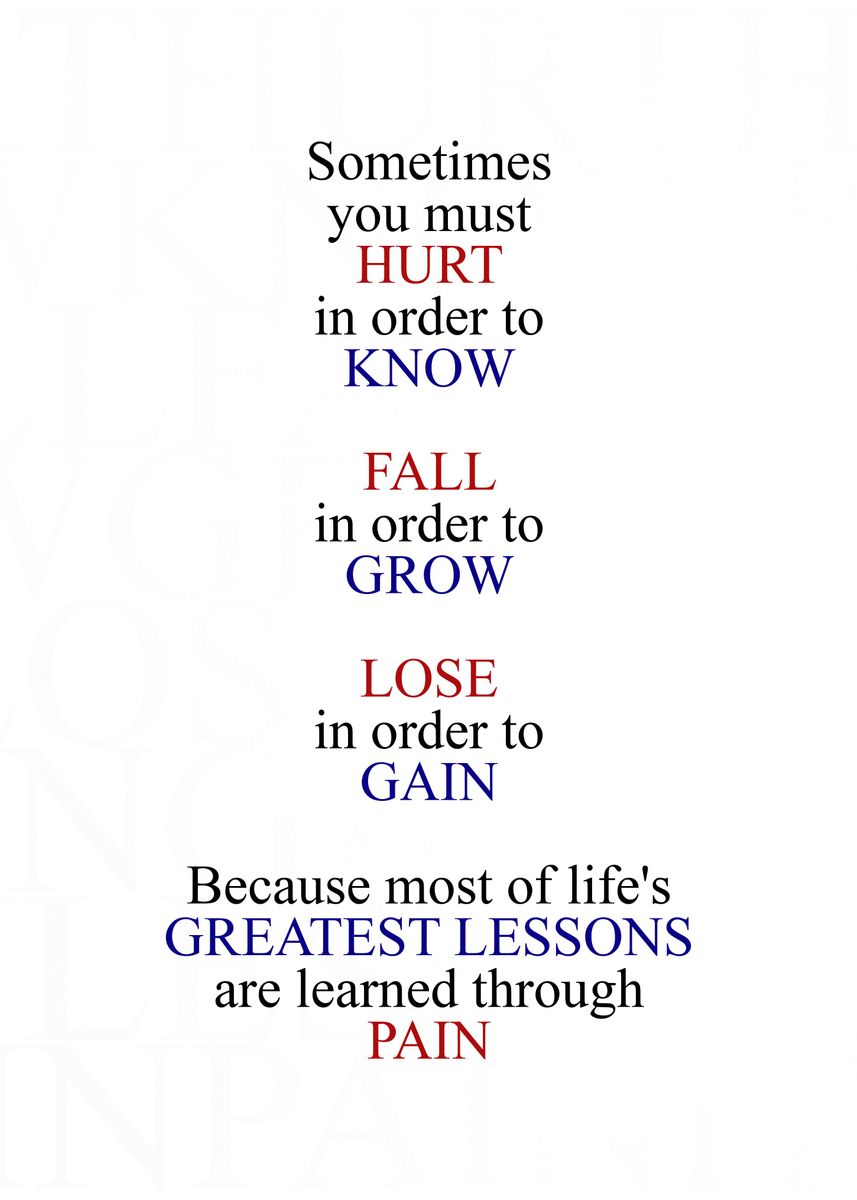 'Learned Through Pain' Poster, picture, metal print, paint by ...