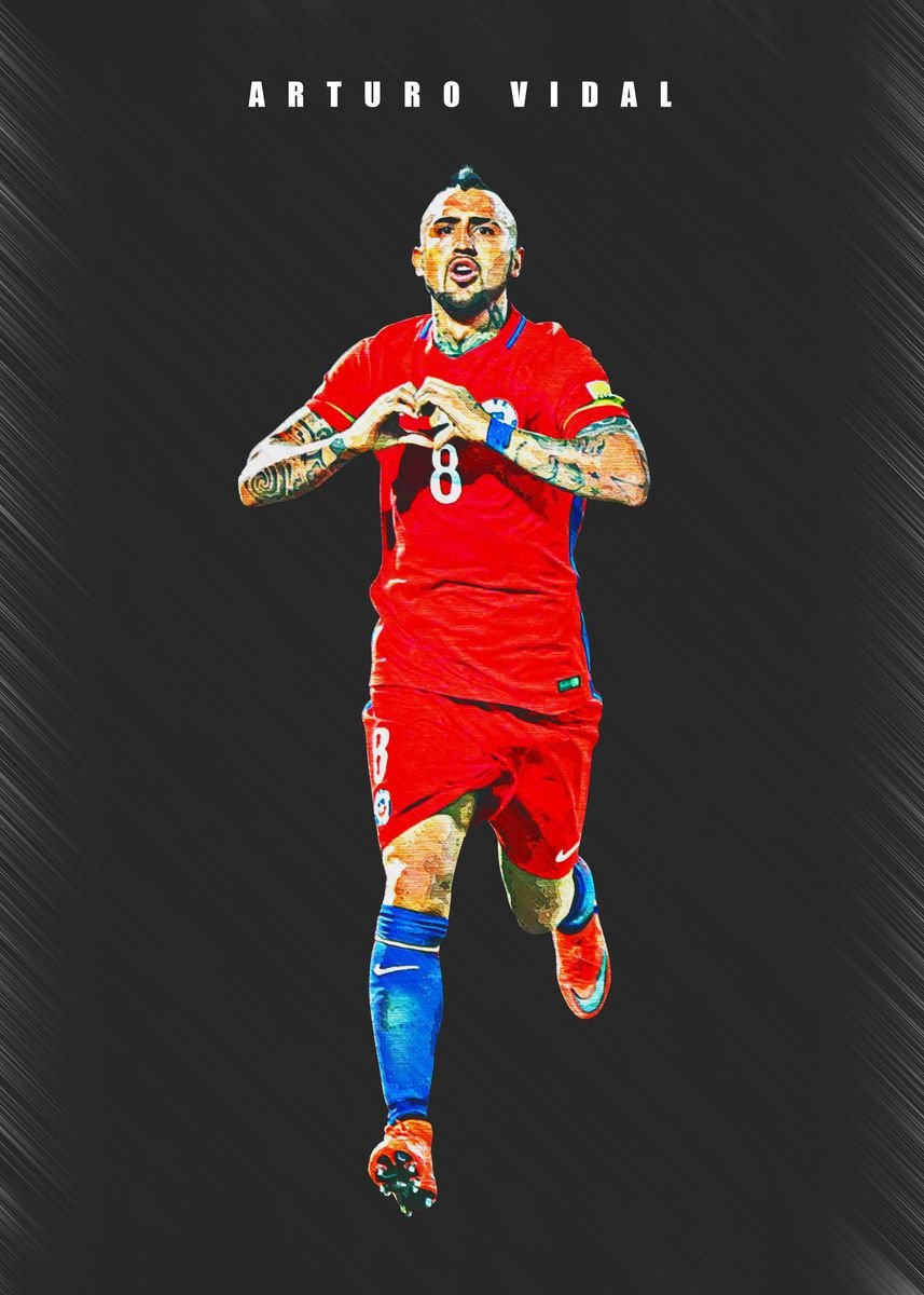 'Arturo Vidal Chile' Poster, picture, metal print, paint by Eleanor ...