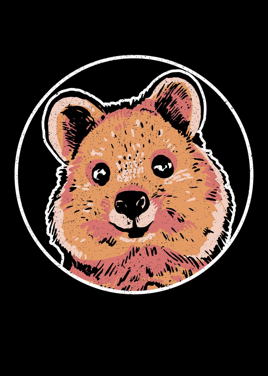 'Floral Quokka' Poster, picture, metal print, paint by NAO | Displate