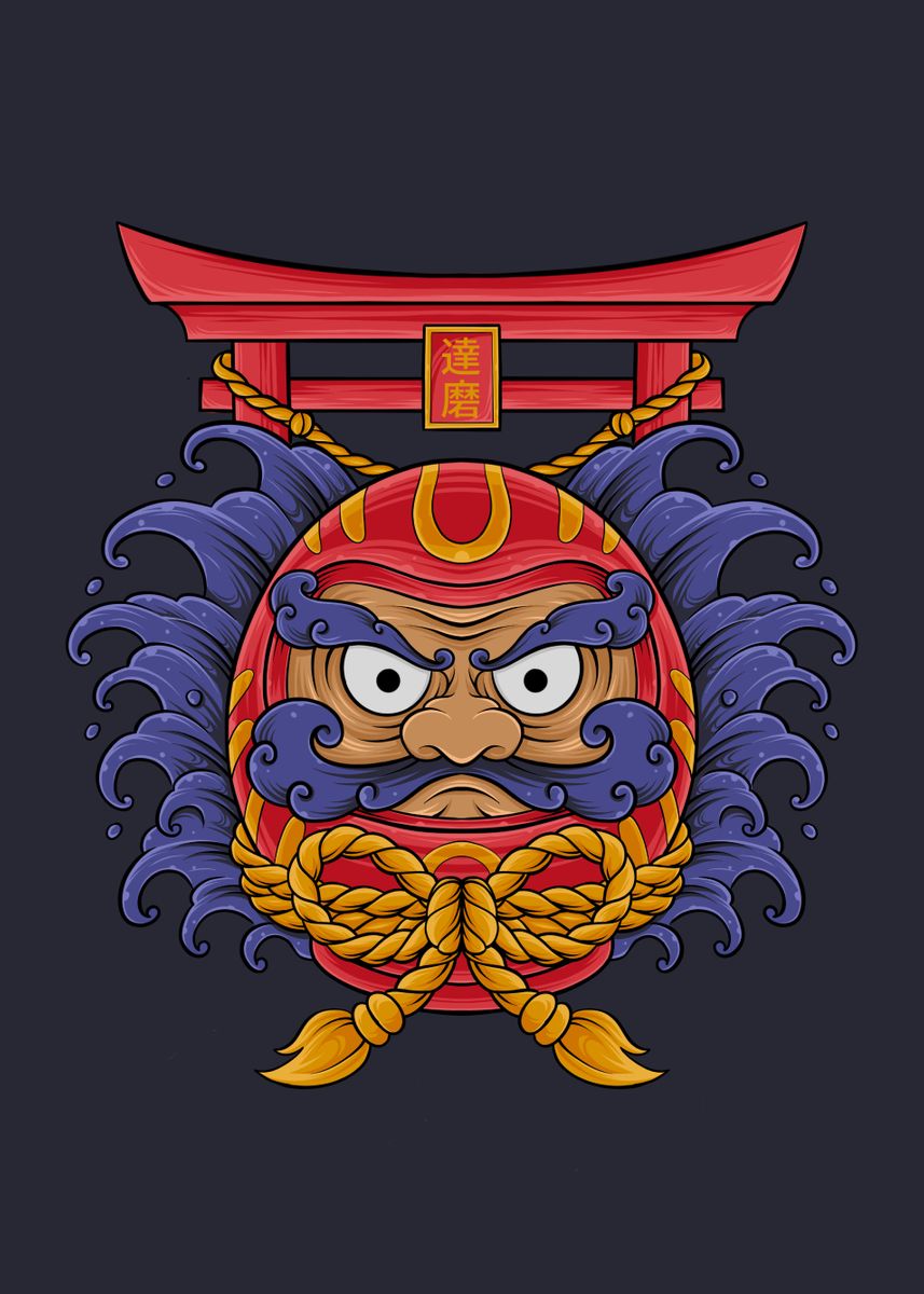 'Angry Daruma Doll' Poster, picture, metal print, paint by indra wijaya ...