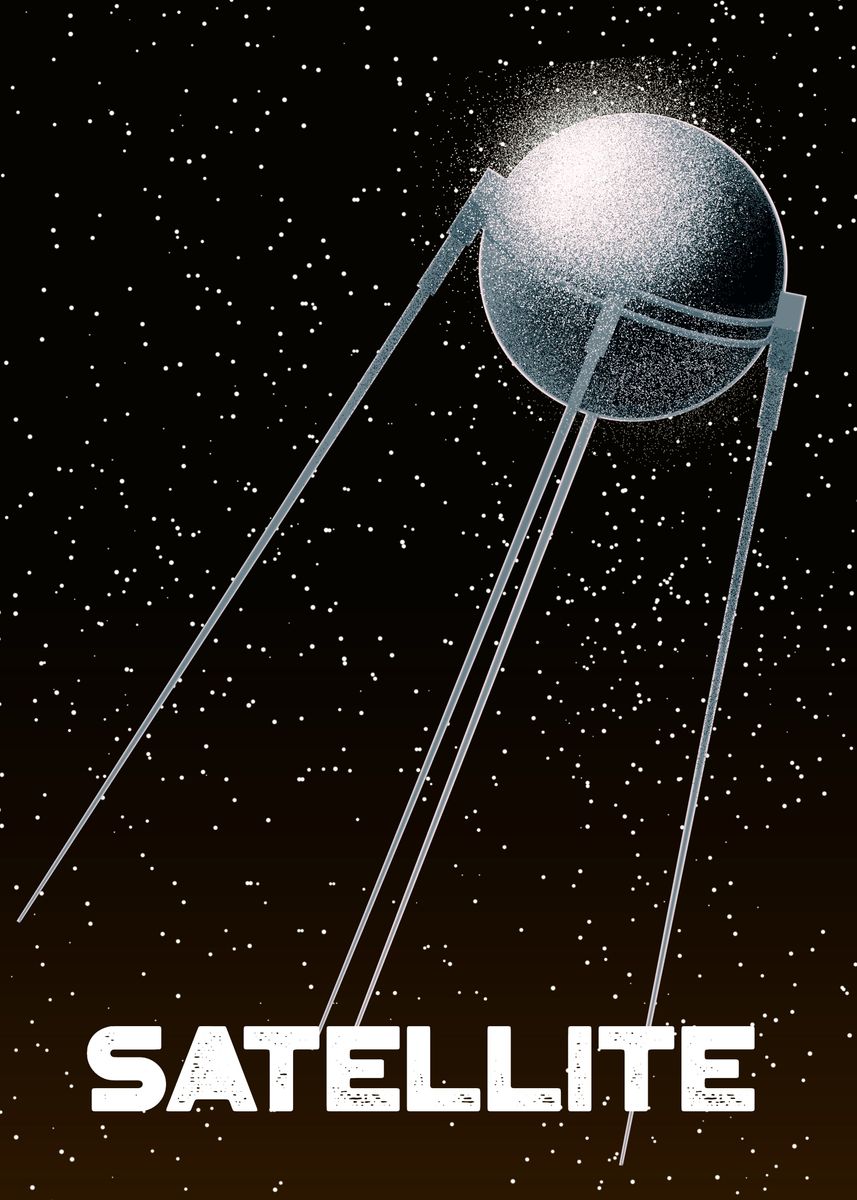 'Retro Satellite in Space' Poster by Max Ronn | Displate