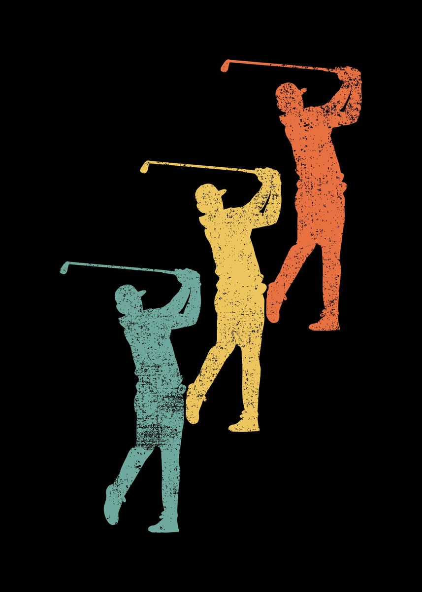 'Golf Player Golfer' Poster, picture, metal print, paint by Mealla ...