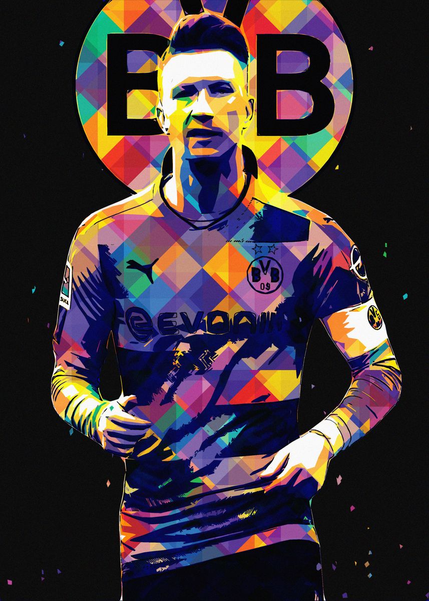 'Marco Reus' Poster, picture, metal print, paint by HildaWarren Studio ...