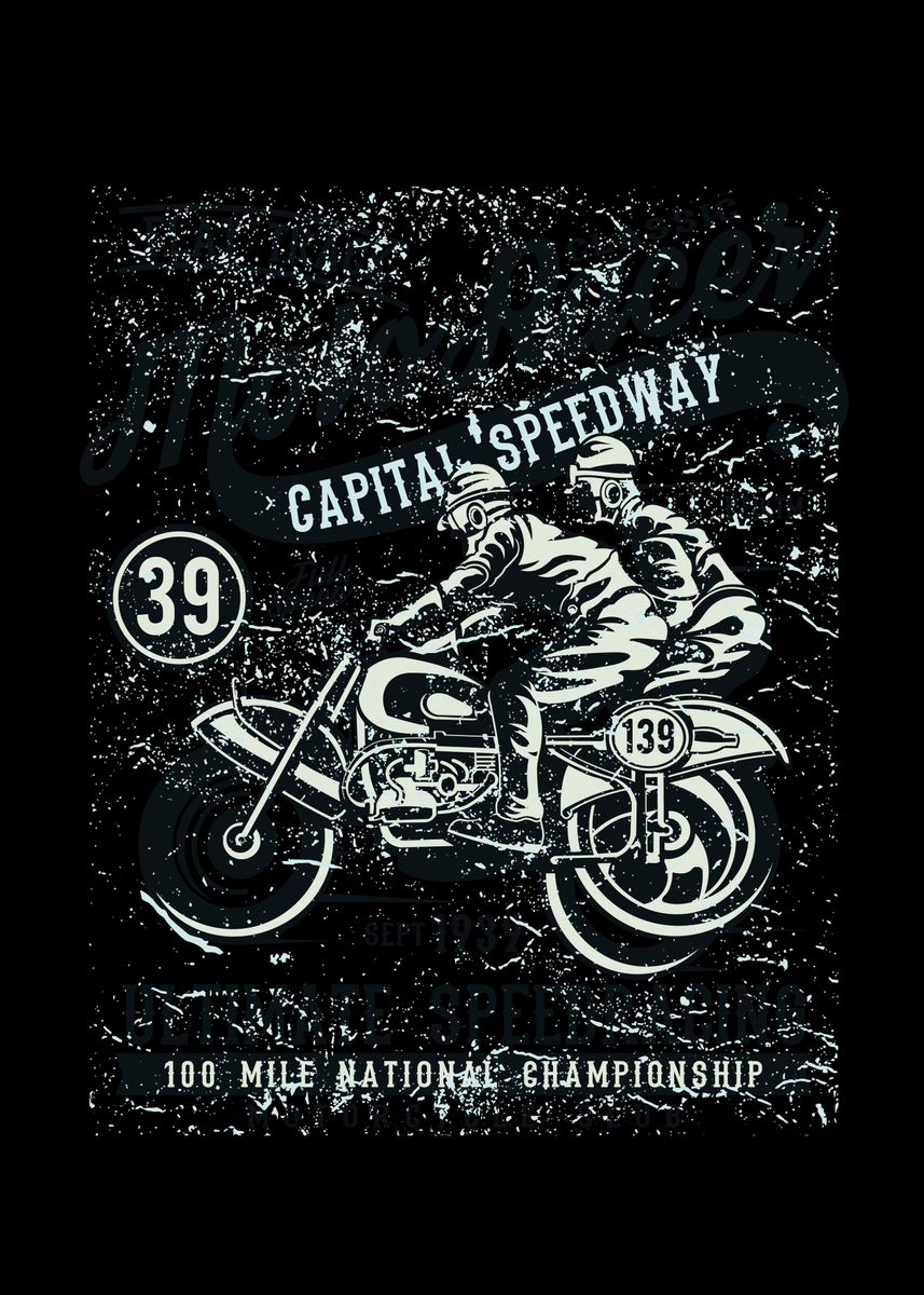 'Moto Racer Classic' Poster, picture, metal print, paint by ...