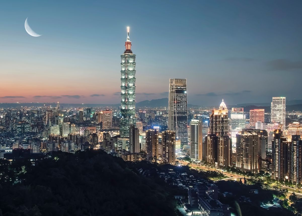 'Taipei Evening' Poster by Mango Art | Displate