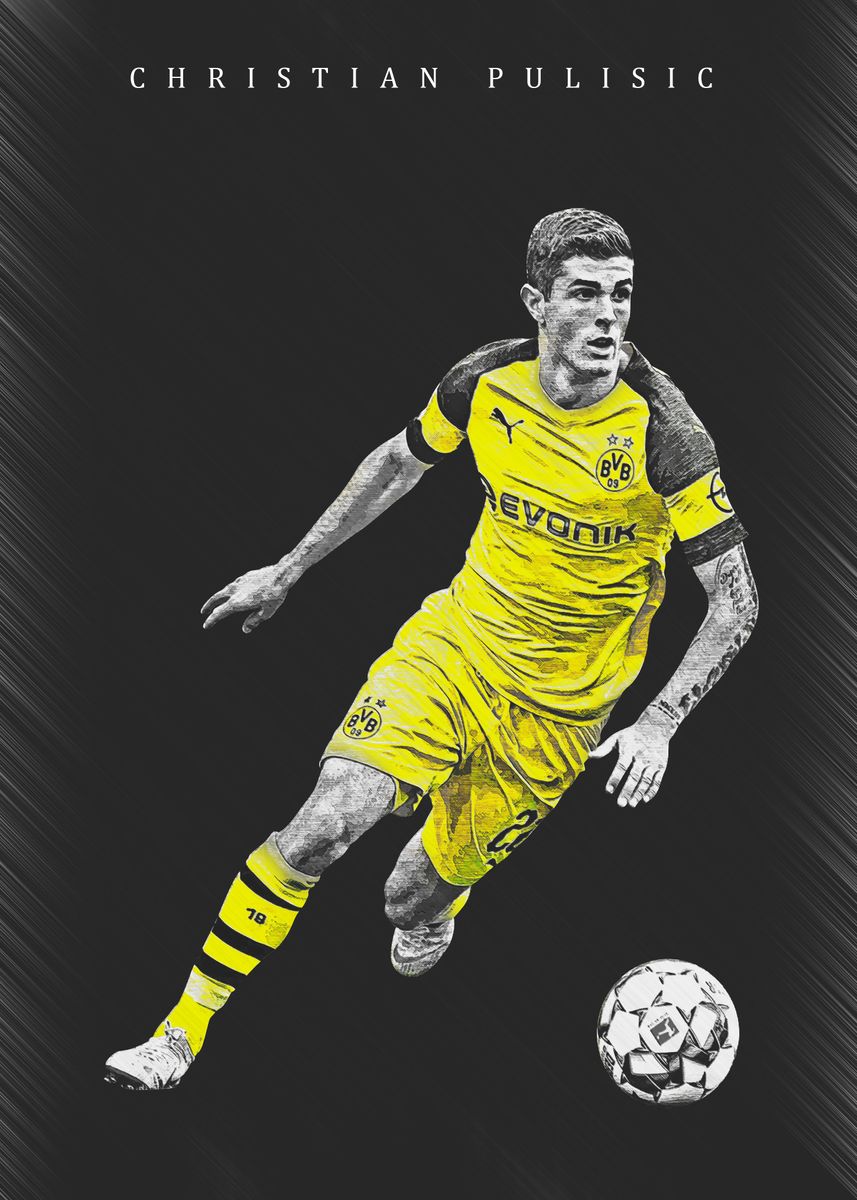 'Christian Pulisic Dortmund' Poster, picture, metal print, paint by ...