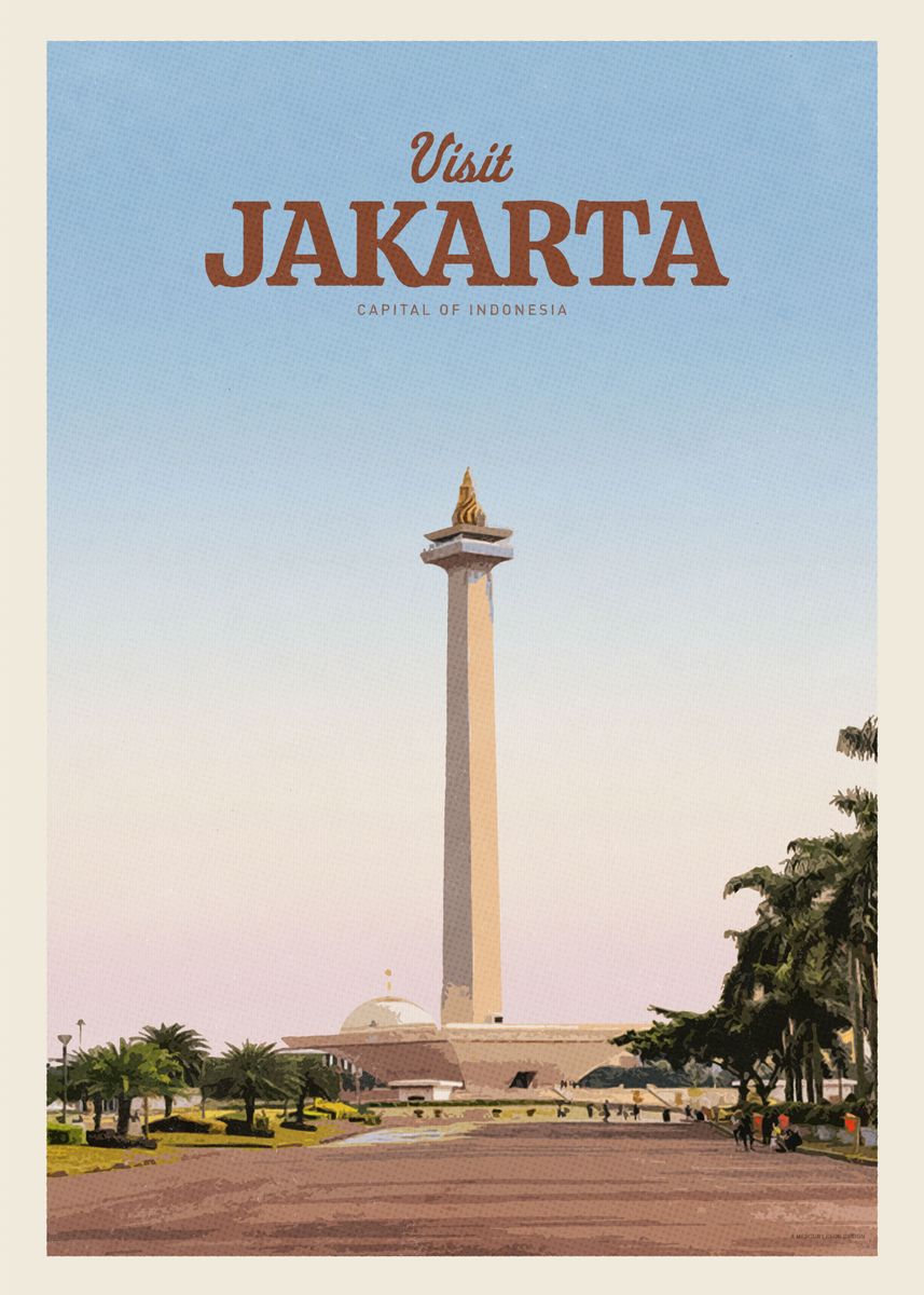 'Visit Jakarta' Poster, picture, metal print, paint by Mercury Club ...