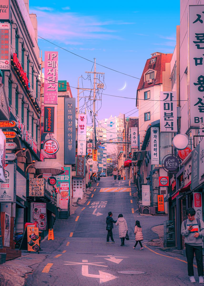 'Seoul Pastel City' Poster, picture, metal print, paint by Yagedan ...