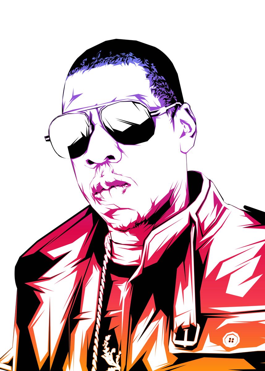 'Jay Z Rapper Hip Hop' Poster, picture, metal print, paint by Lucky ...