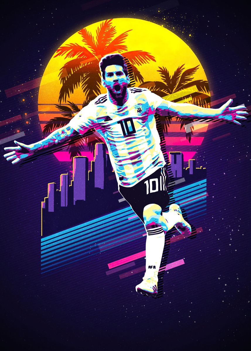 'Lionel Messi football star' Poster, picture, metal print, paint by ...