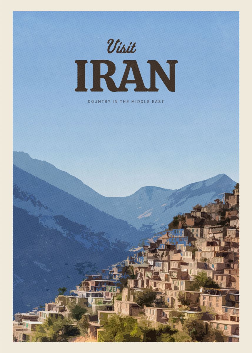 'Visit Iran' Poster, picture, metal print, paint by Mercury Club | Displate