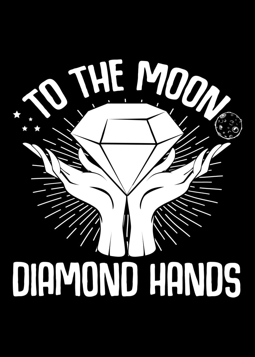 'Diamond Hands Crypto Coin' Poster, picture, metal print, paint by ...