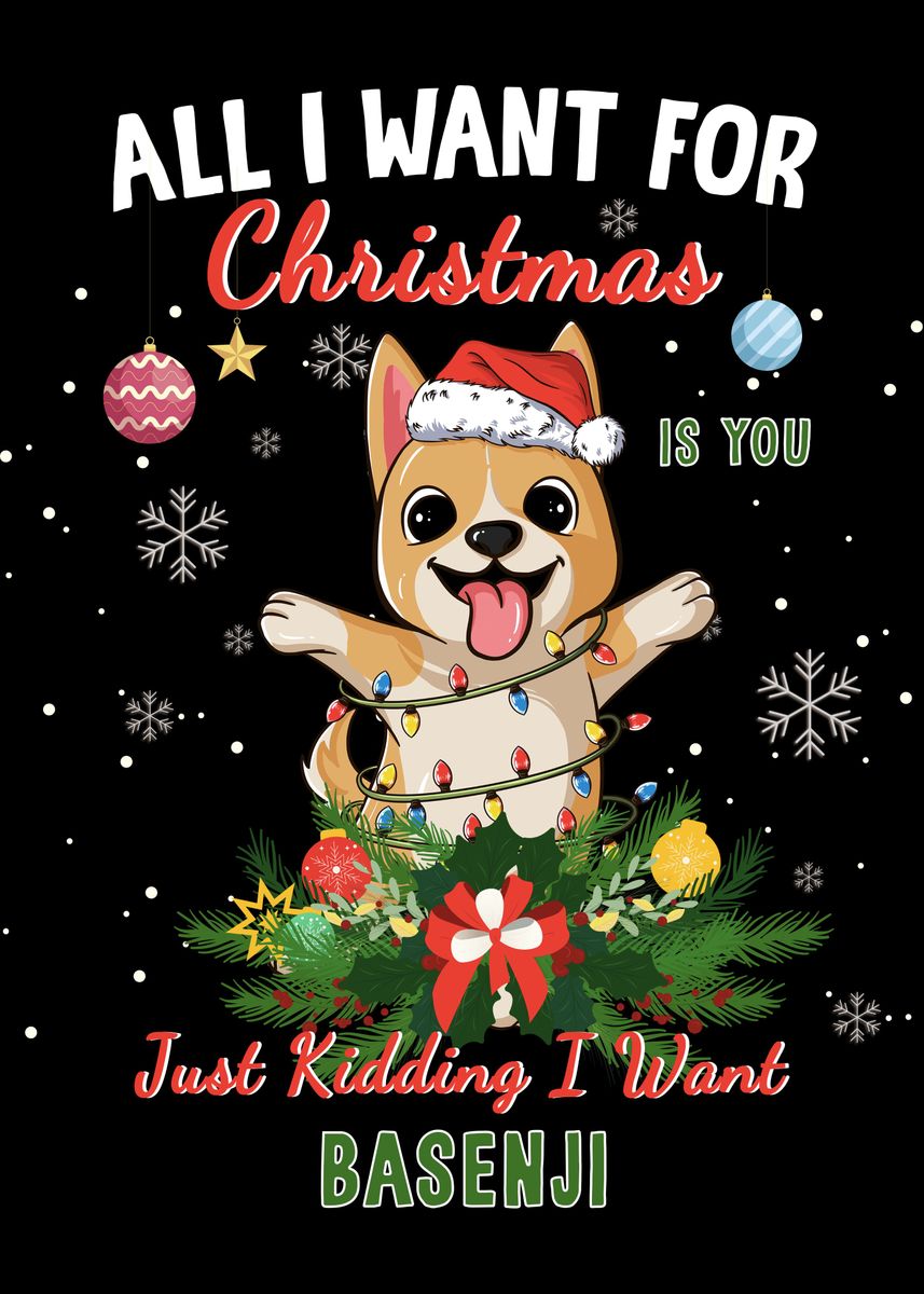 'Basenji' Poster, picture, metal print, paint by Neon Moon | Displate