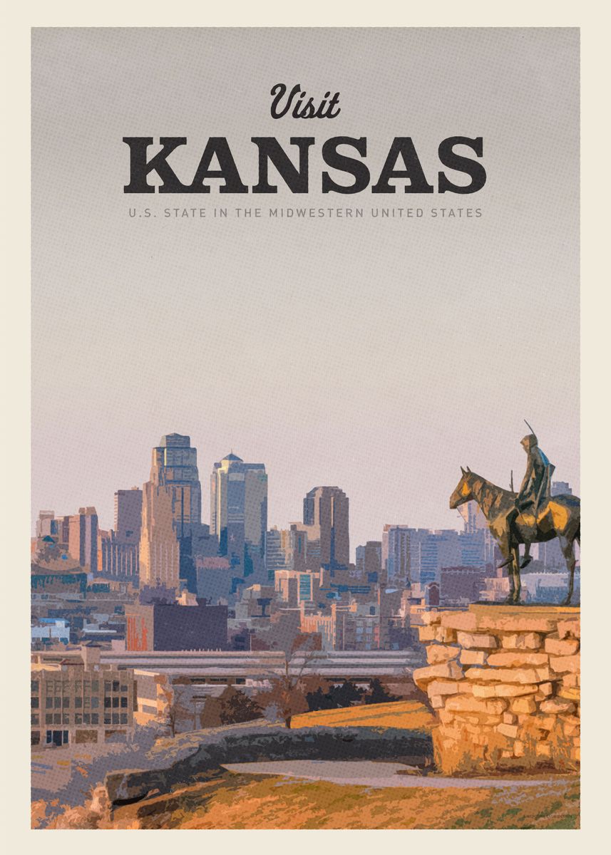 'Visit Kansas' Poster by Mercury Club | Displate