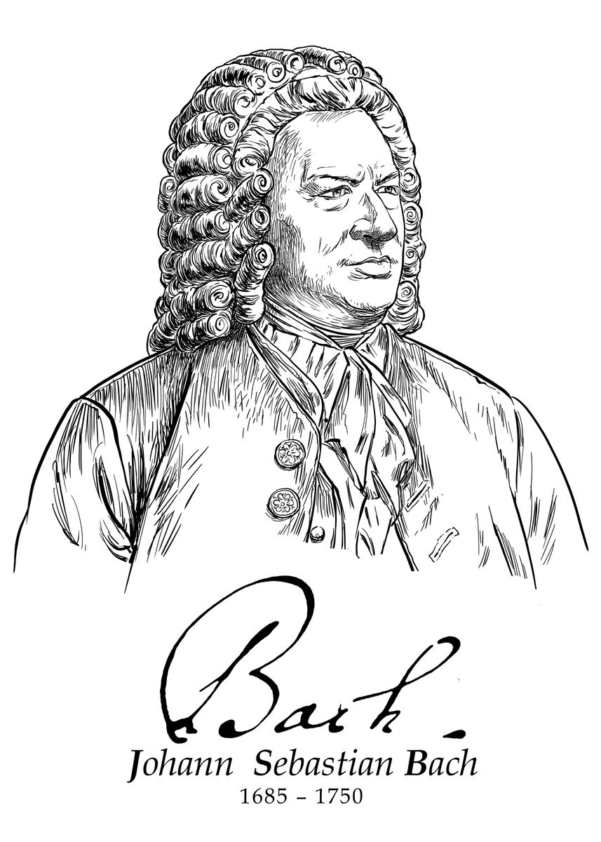 'Johann Sebastian Bach' Poster, picture, metal print, paint by Carlos ...