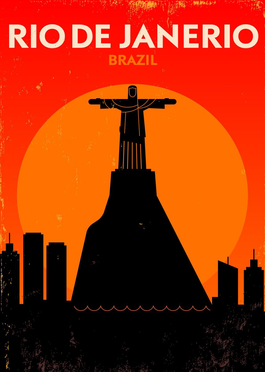 'Rio vintage poster' Poster, picture, metal print, paint by Designersen ...