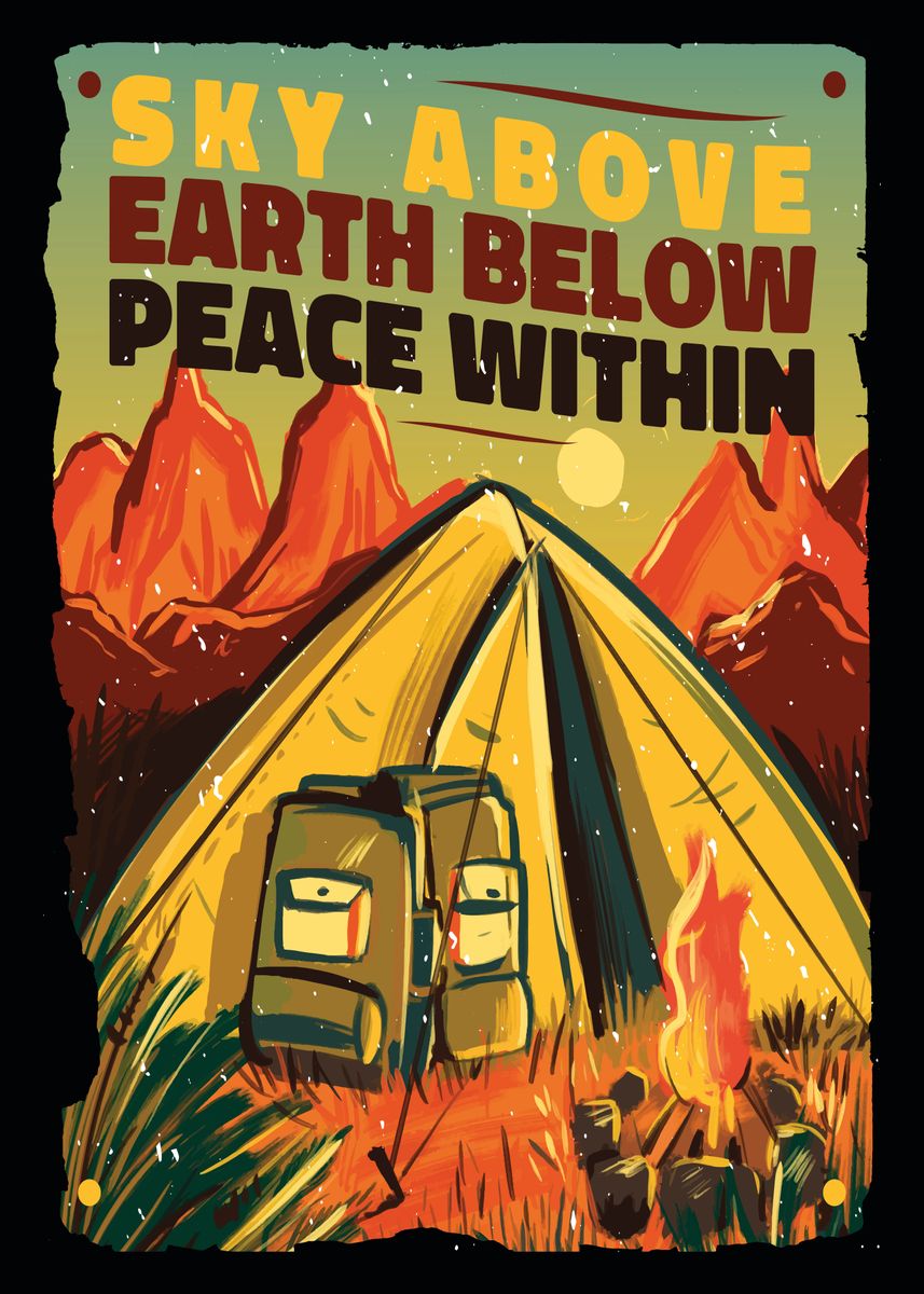 'Camping tent quote' Poster, picture, metal print, paint by Bombdesign ...