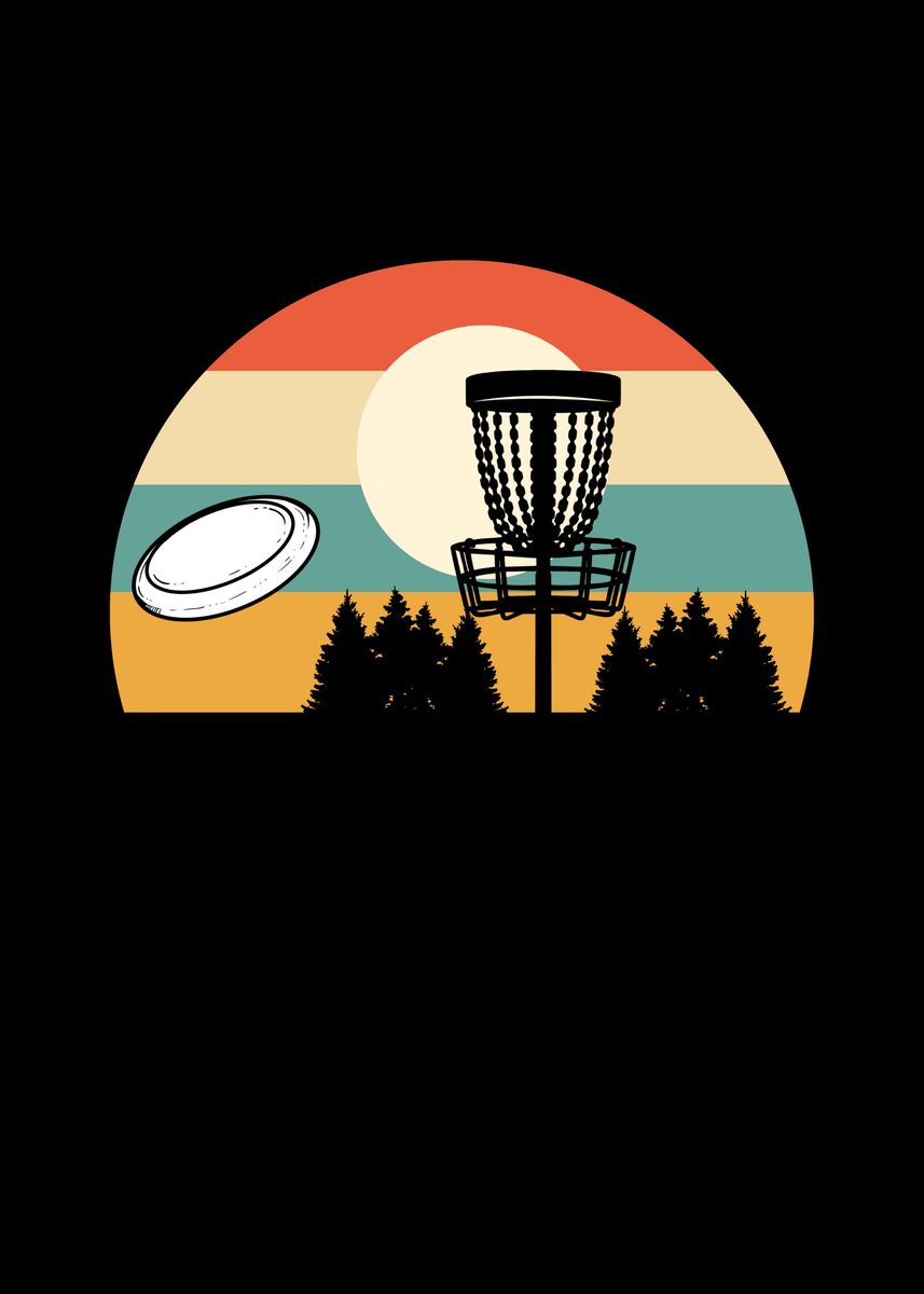 'Retro Vintage Disc Golf' Poster, picture, metal print, paint by Fabian ...