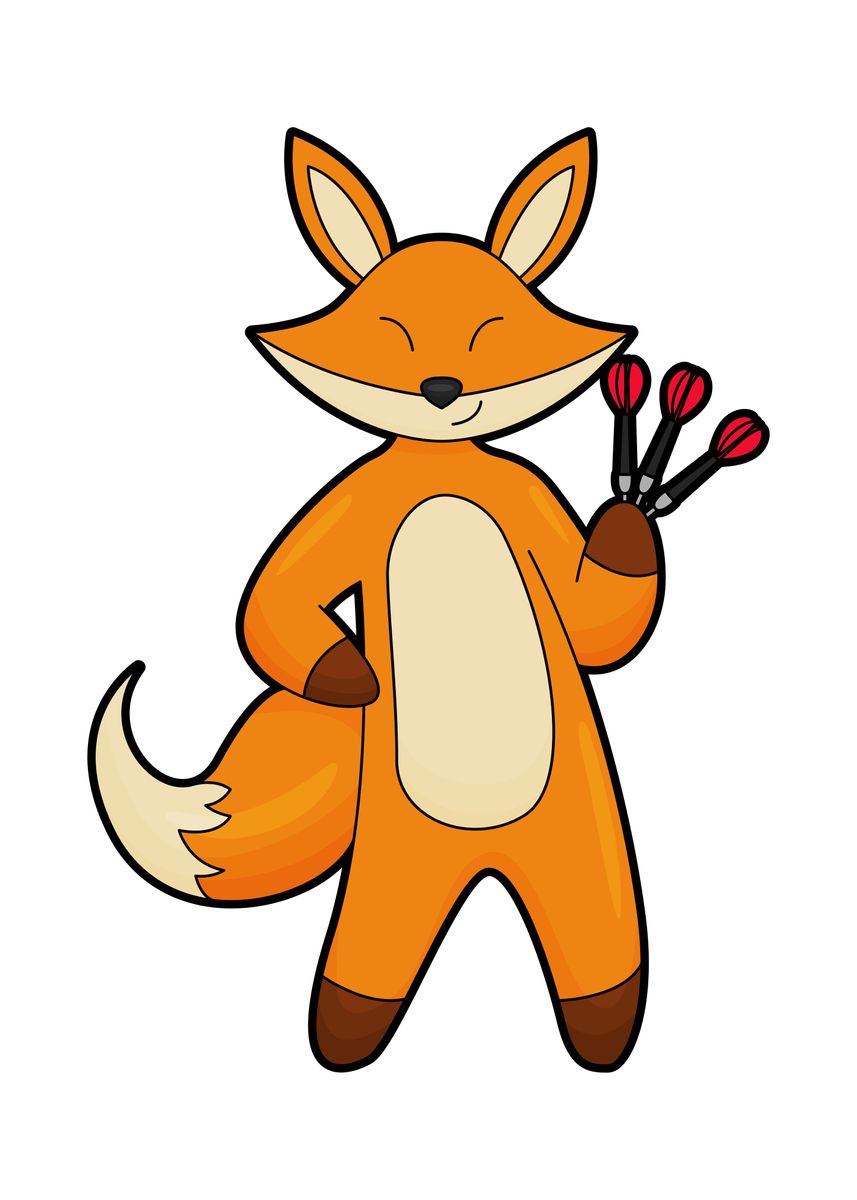 'Fox Dart player Darts' Poster, picture, metal print, paint by Markus ...