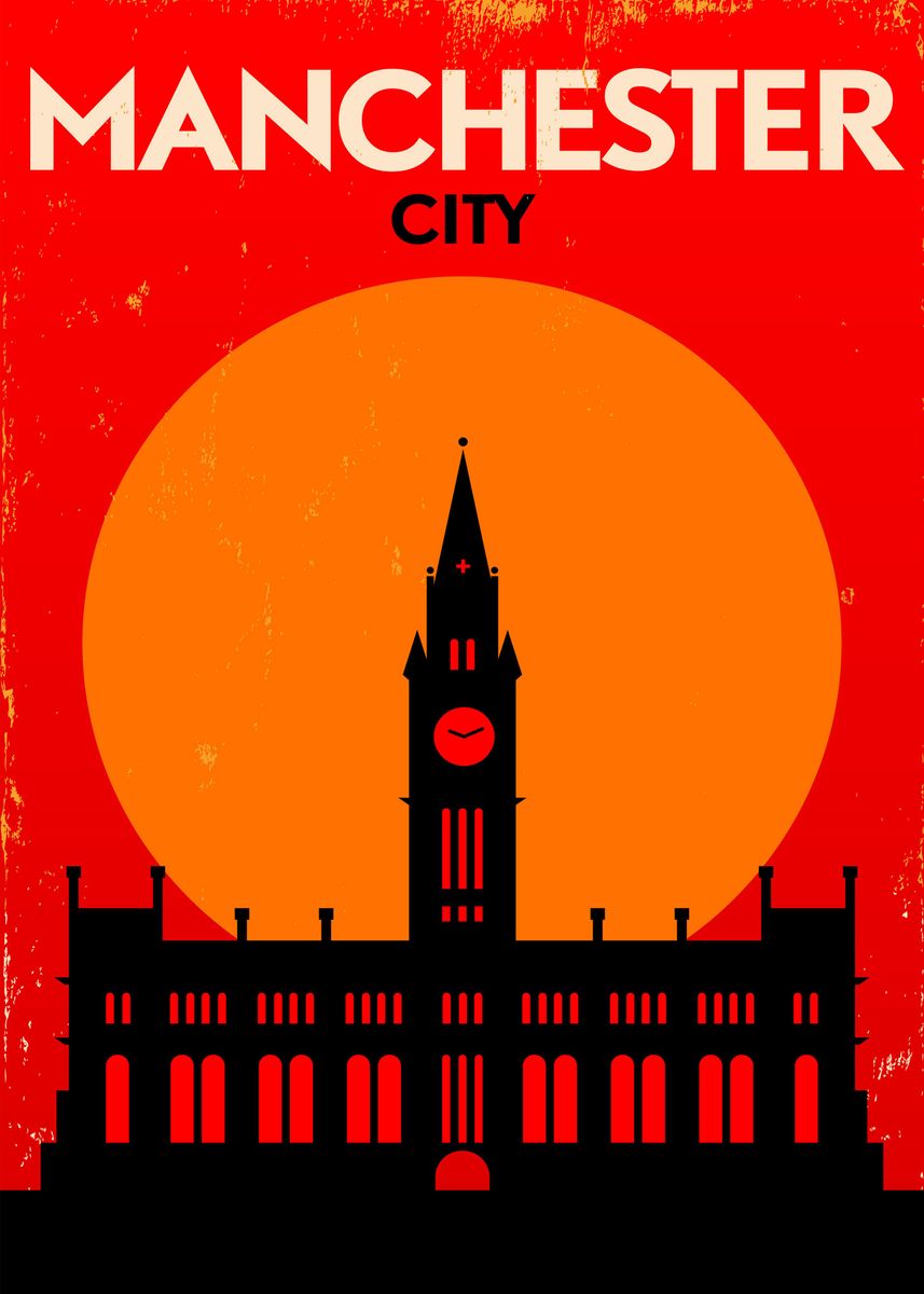 'Manchester City vintage' Poster, picture, metal print, paint by ...
