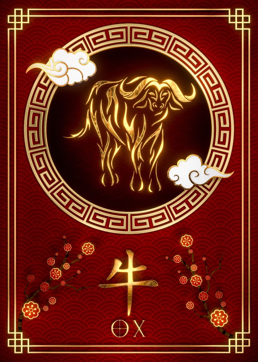 'The Ox' Poster, picture, metal print, paint by Ryan Chris | Displate