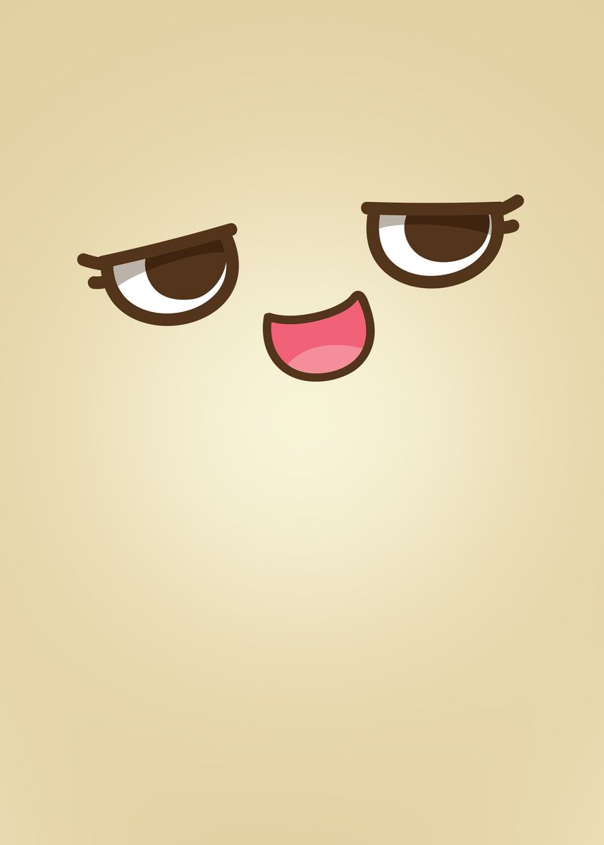 'Smirking Cute Face Emoji' Poster, picture, metal print, paint by Tariq ...