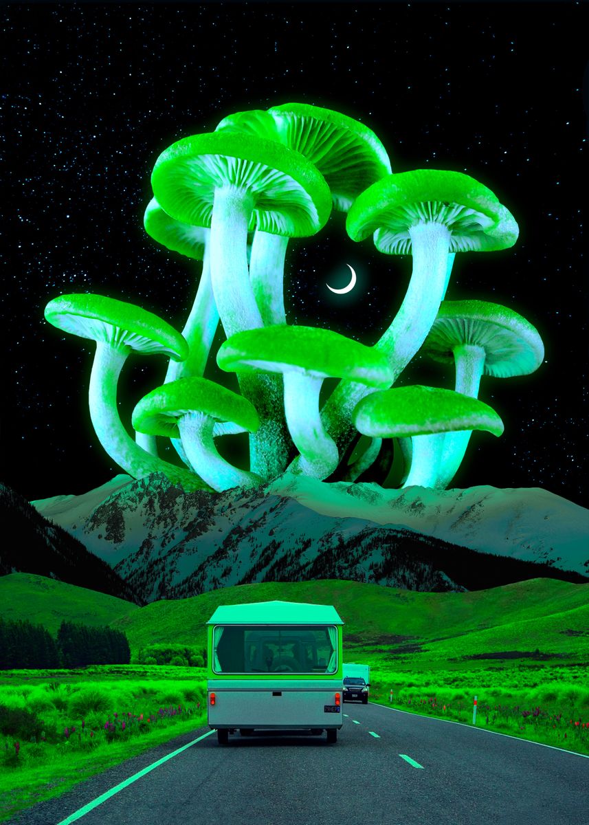 'Trippy Route' Poster, picture, metal print, paint by Yagedan | Displate