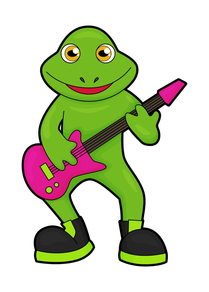 'Frog Music Guitar' Poster, picture, metal print, paint by Markus ...