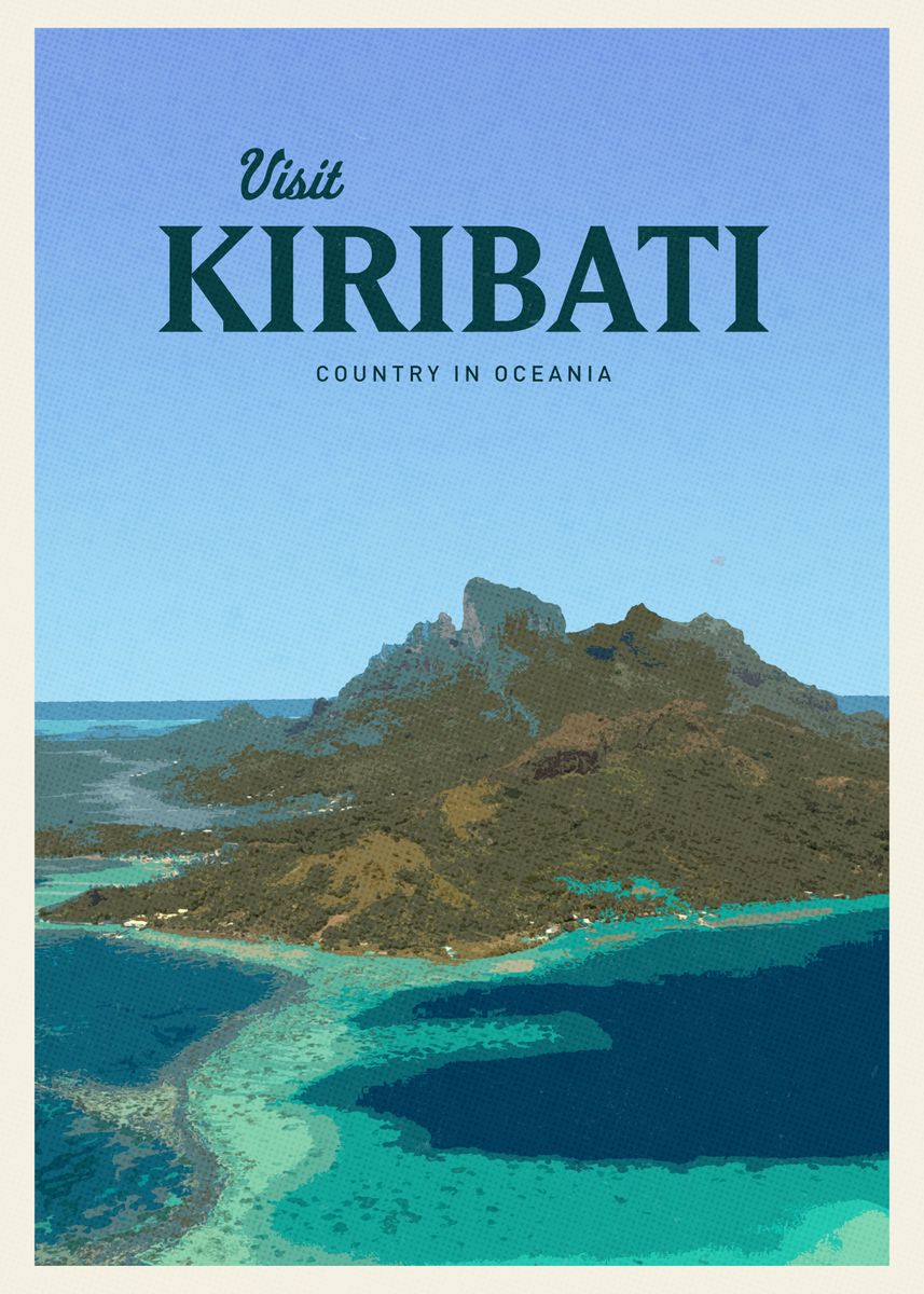 'Visit Kiribati ' Poster, picture, metal print, paint by Mercury Club ...