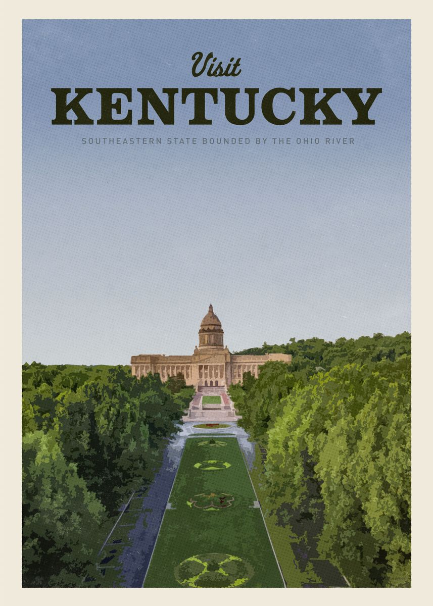 'Visit Kentucky' Poster, picture, metal print, paint by Mercury Club ...