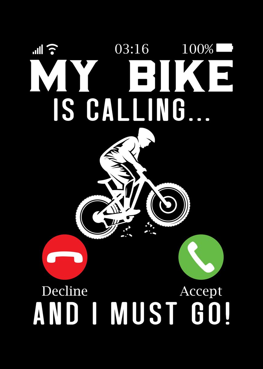 'My Bike Is Calling ' Poster by NAO | Displate